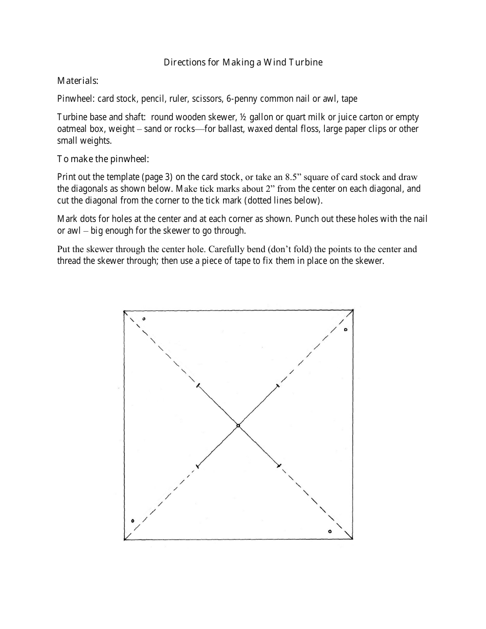 Cardstock Wind Turbine Template Download Printable PDF | Templateroller