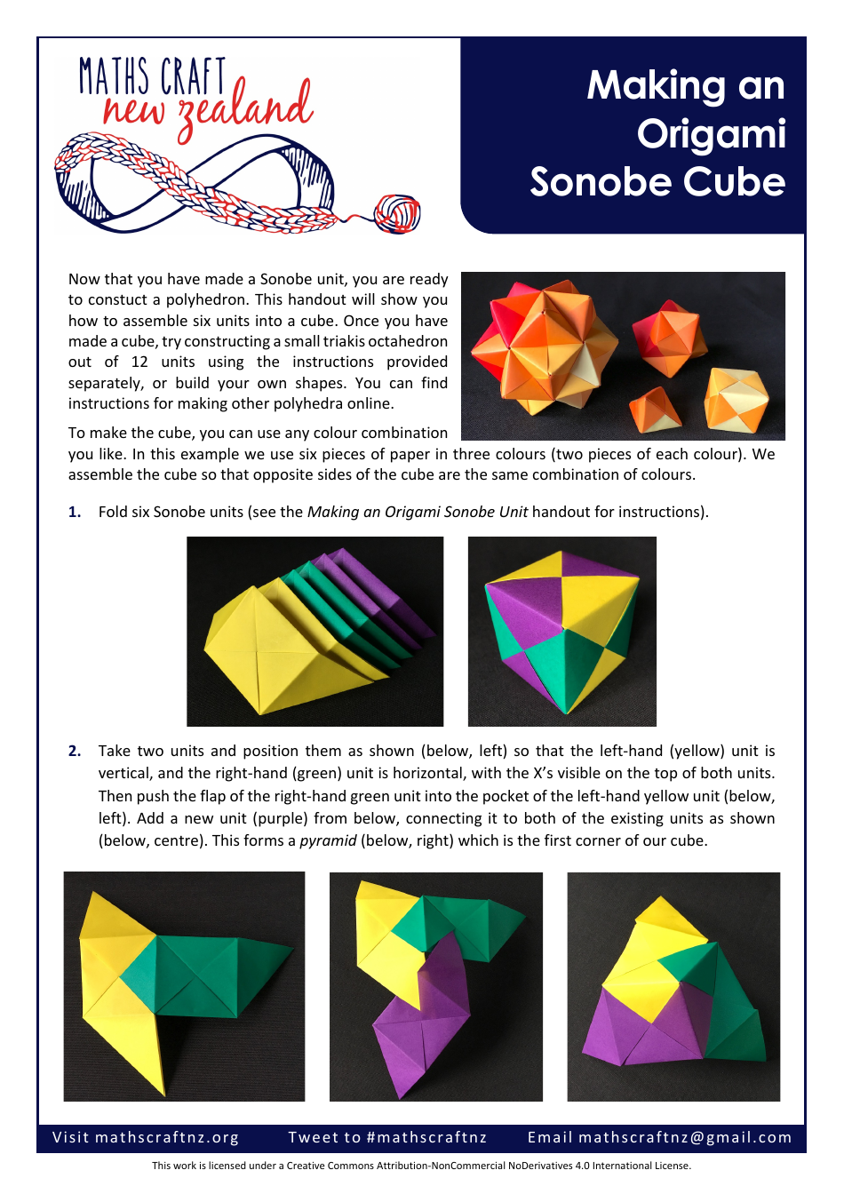 Origami Sonobe Cube Guide Download Printable PDF | Templateroller