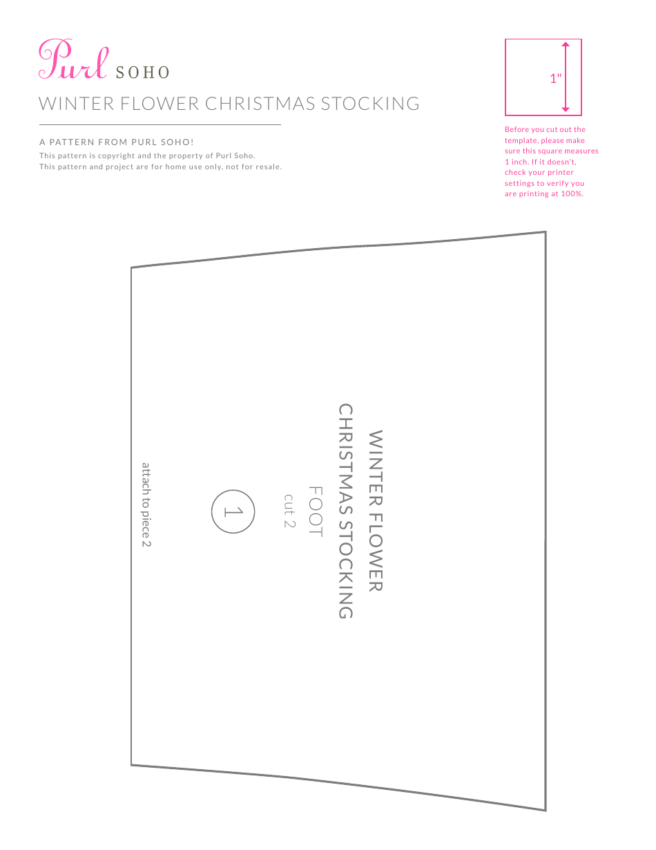 Winter Flower Christmas Stocking Sewing Pattern Template Download ...