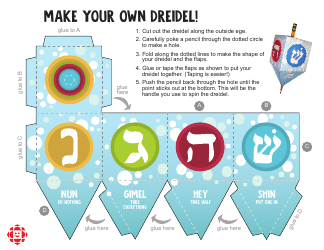 Hanukkah Foldable Paper Dreidel Template Download Printable PDF ...