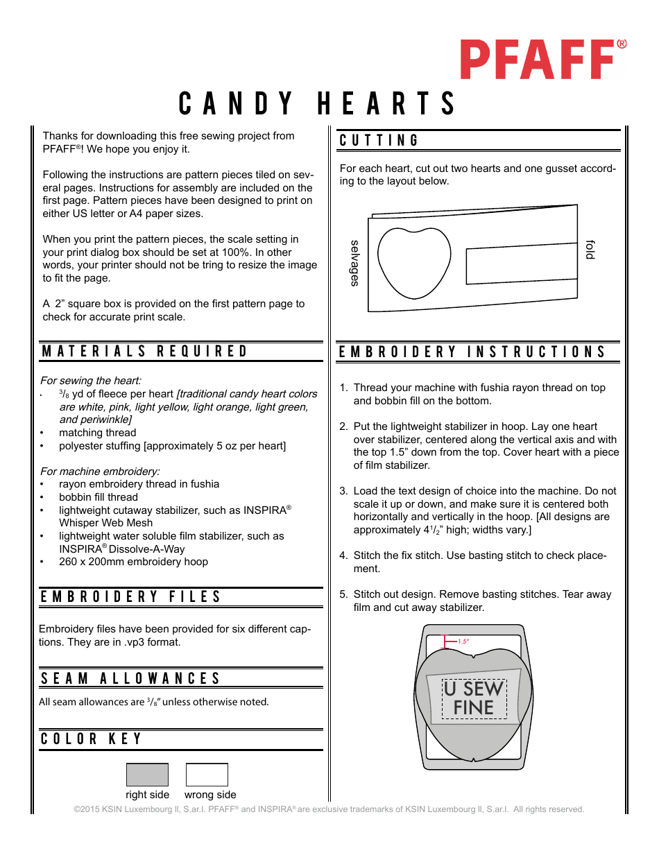 Candy Heart Sewing Pattern Templates Download Printable PDF ...
