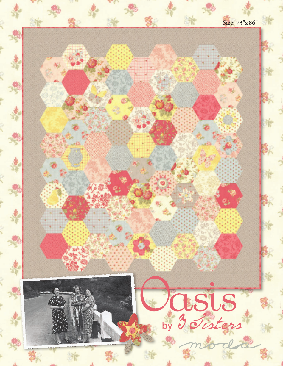 Hexagon Oasis Quilting Pattern Templates Download Printable PDF ...