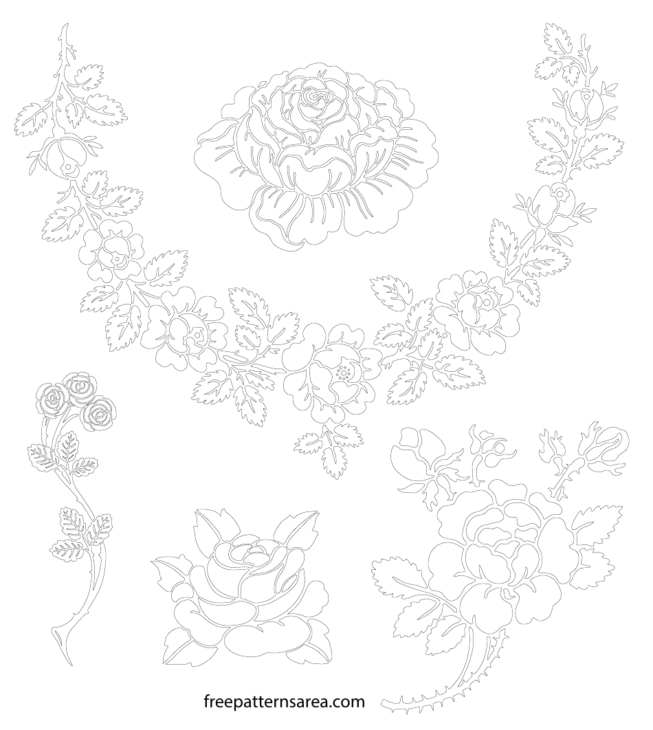 Rose Stencil Outline Template Download Printable PDF | Templateroller