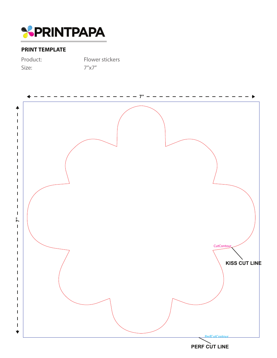 7"x7" Flower Stick Template Download Printable PDF | Templateroller