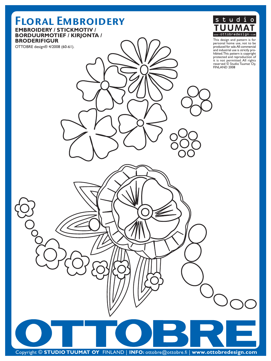 Floral Embroidery Pattern Template Download Printable PDF | Templateroller