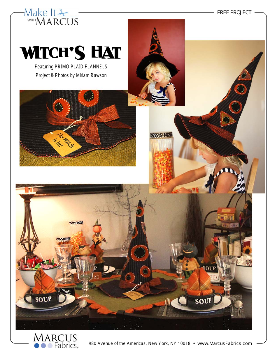 Witch's Hat Sewing Pattern Templates Download Printable PDF ...