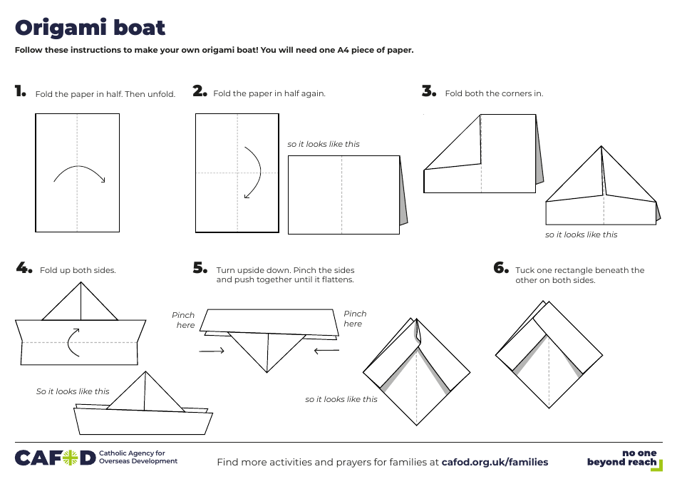 Origami Boat Guide Download Printable PDF | Templateroller