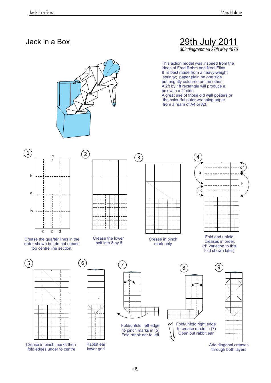 Origami Paper Jack in a Box Guide Download Printable PDF | Templateroller