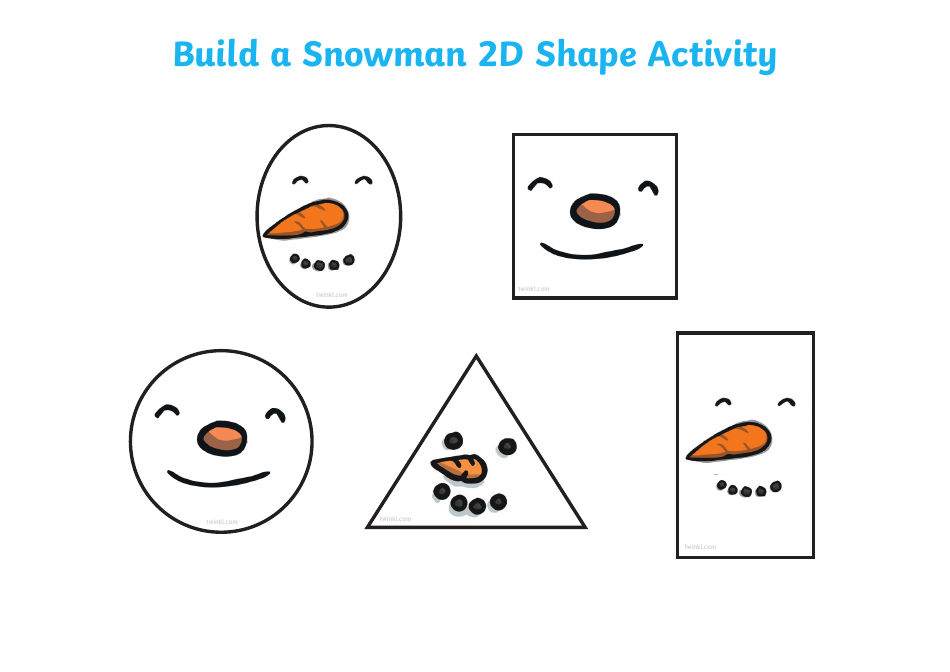 2d Shape Paper Snowman Templates Download Printable PDF | Templateroller