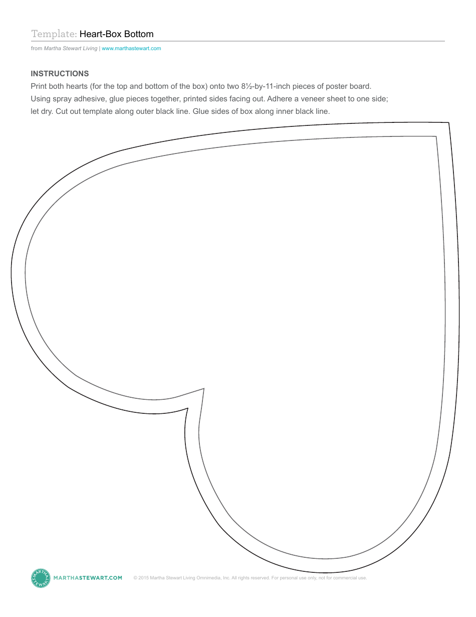 Heart-Box Template - Martha Stewart Download Printable PDF | Templateroller