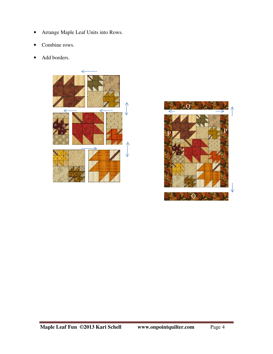 Maple Leaf Fun Quilting Pattern - Kari Schell Download Printable PDF | Templateroller