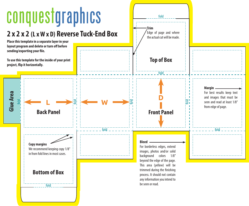 2x2x2 Reverse Tuck-End Box Template Download Printable PDF | Templateroller