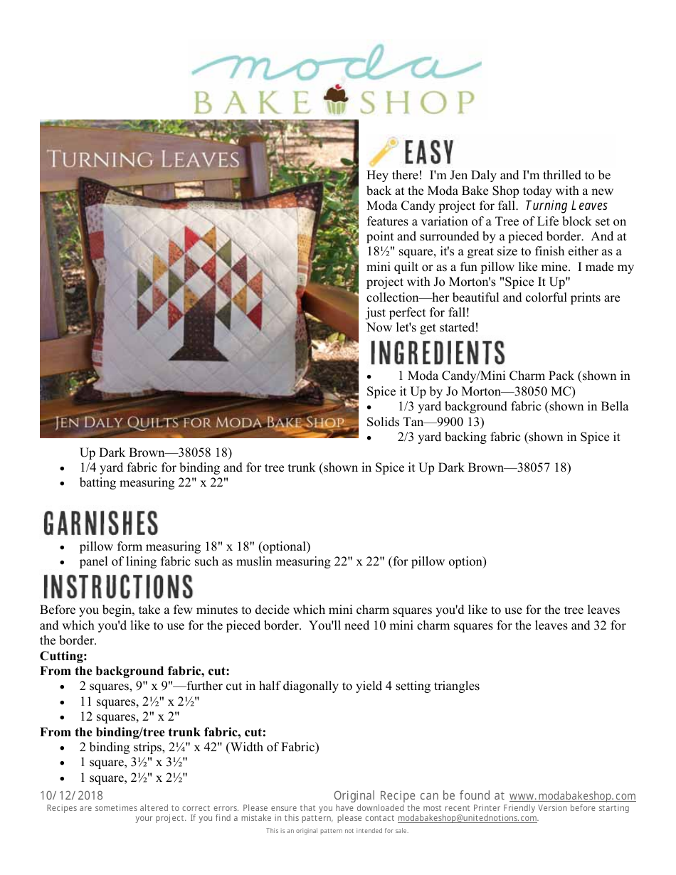 Turning Leaves Quilt Pattern Download Printable PDF | Templateroller