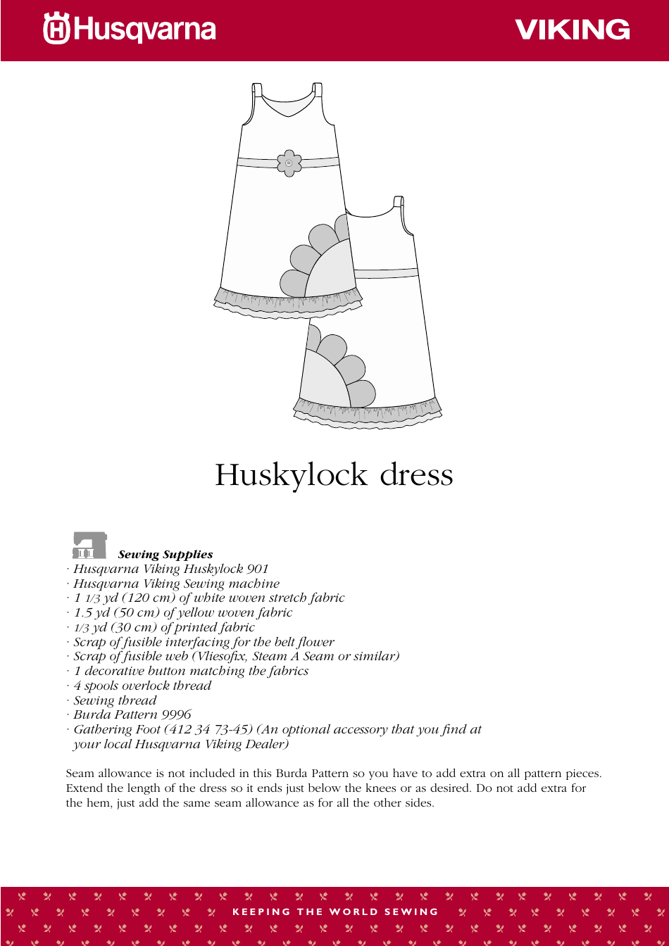 Huskylock Dress Sewing Pattern Download Printable PDF | Templateroller