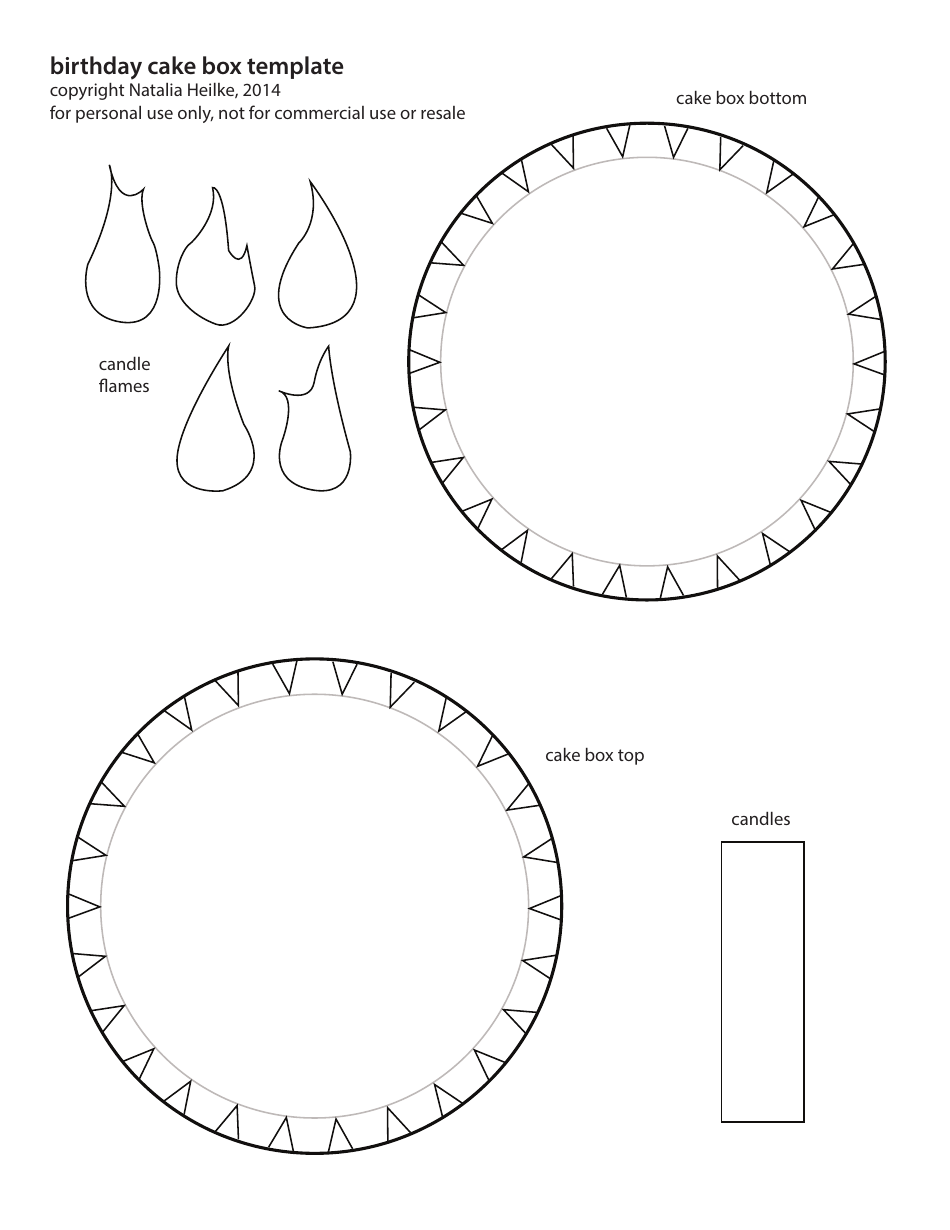 Birthday Cake Box Template Download Printable PDF | Templateroller