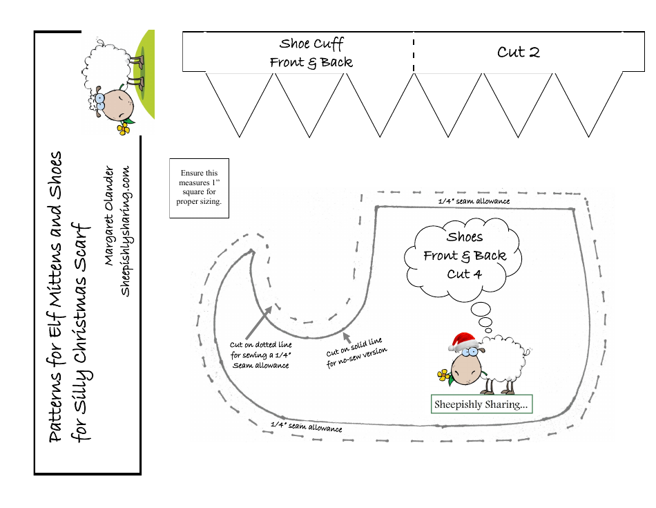 Elf Mittens and Shoes Pattern Templates Download Printable PDF ...