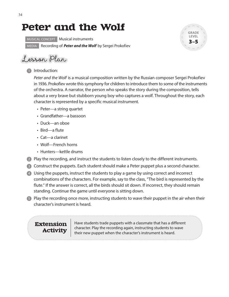 Peter and the Wolf Puppet Templates Download Printable PDF | Templateroller