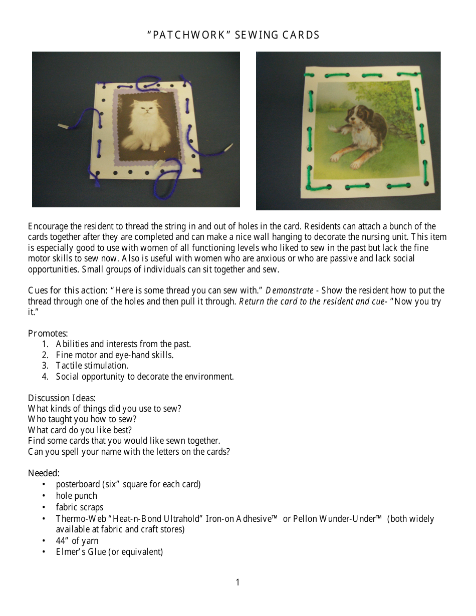 Patchwork Sewing Card Template Download Printable PDF | Templateroller