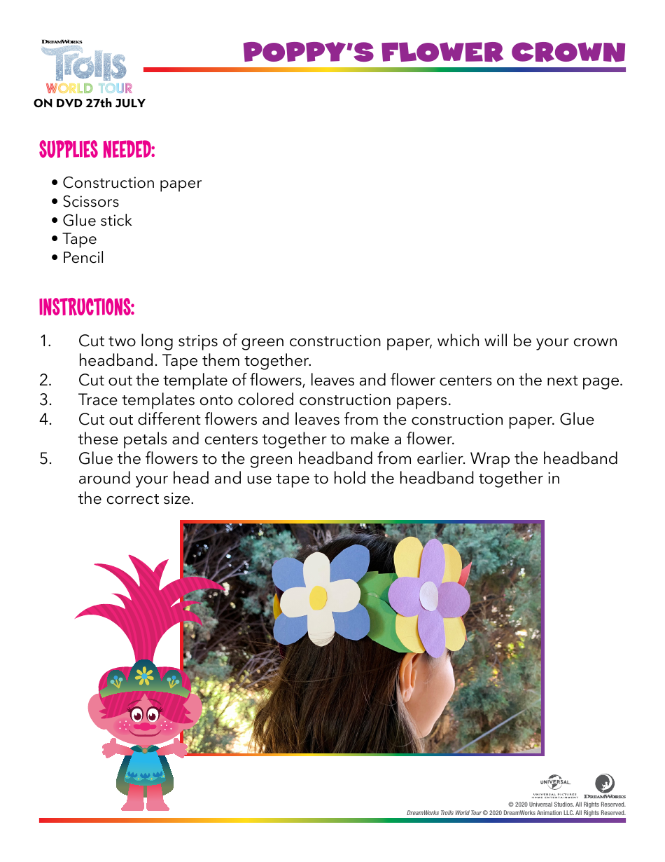 Paper Poppy's Flower Crown Pattern Templates Download Printable PDF ...