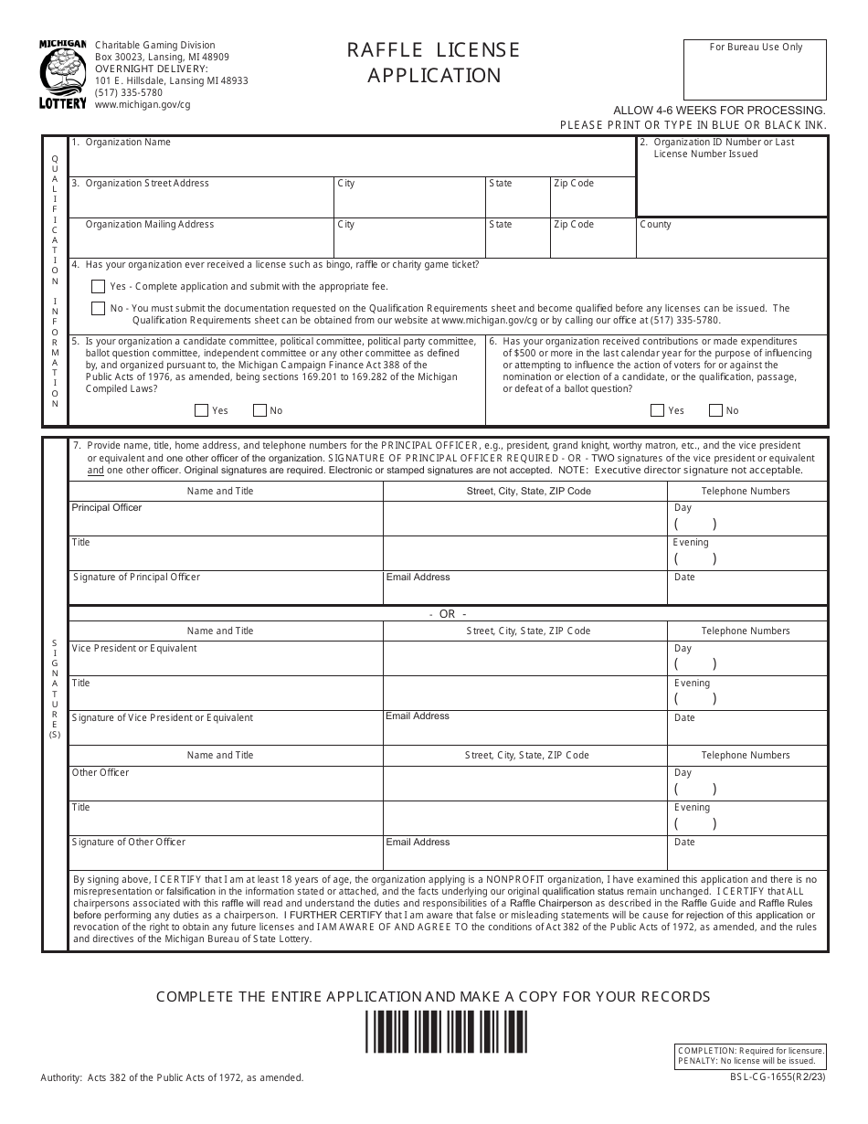 Form BSL-CG-1655 - Fill Out, Sign Online and Download Fillable PDF ...
