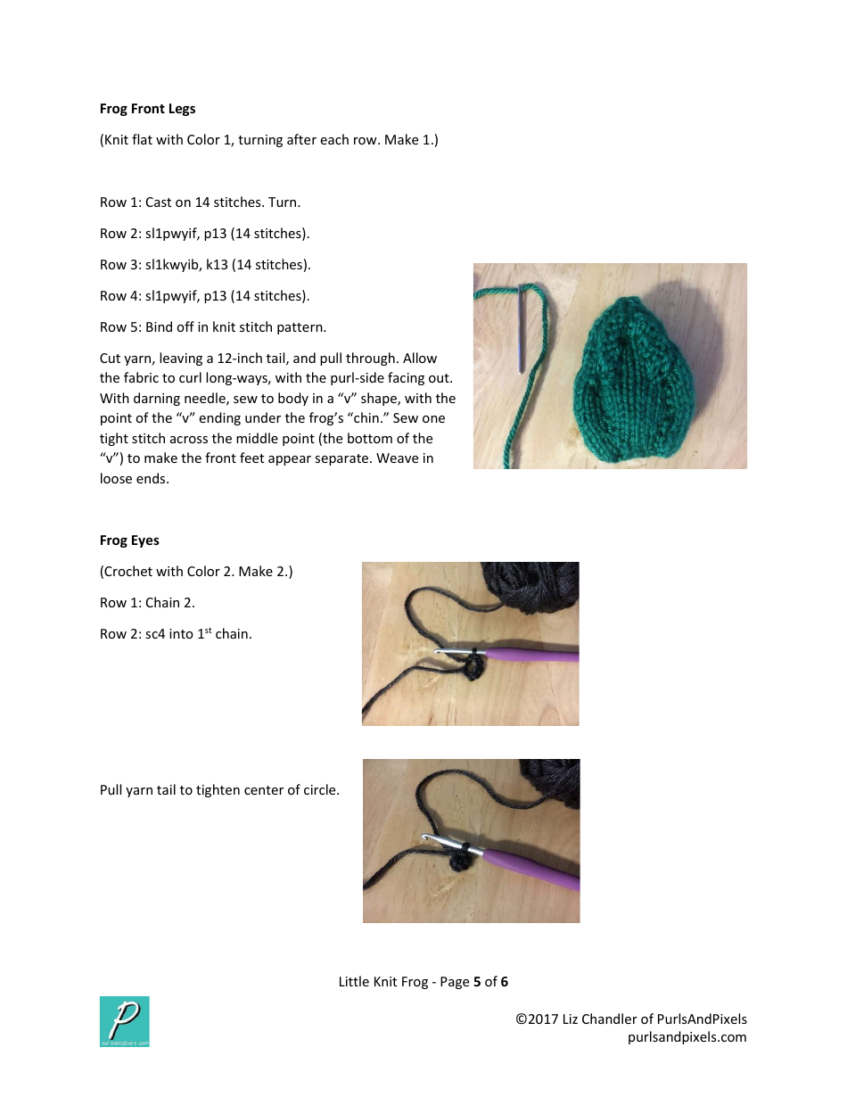 Little Frog Knitting Pattern - Purlsandpixels Download Printable PDF ...