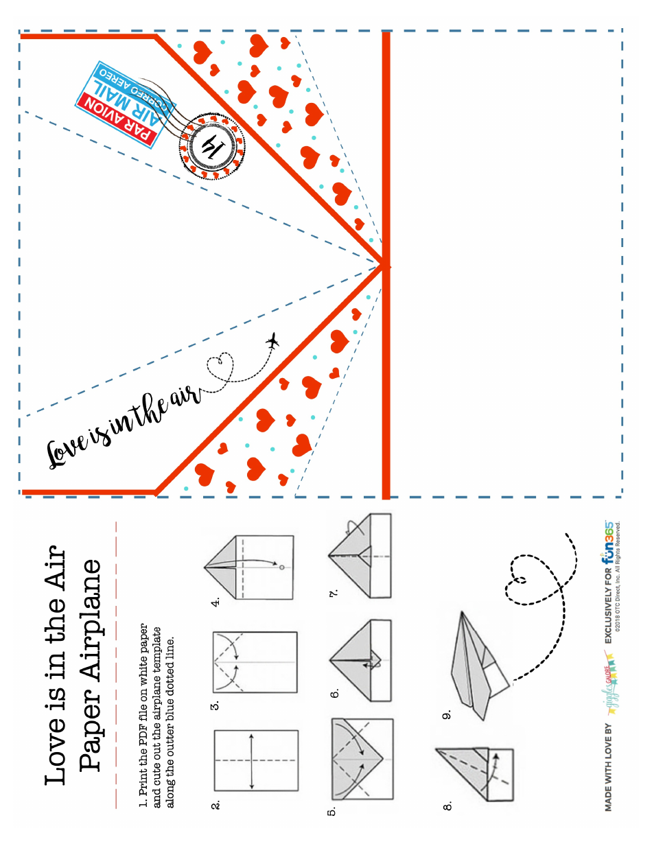 Love Is in the Air Paper Airplane Template Download Printable PDF ...