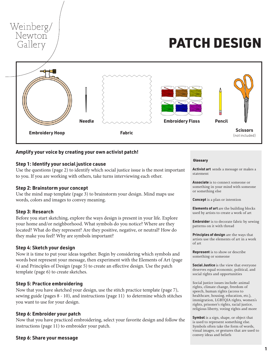 Social Justice Patch Stitch Pattern Templates Download Printable PDF ...