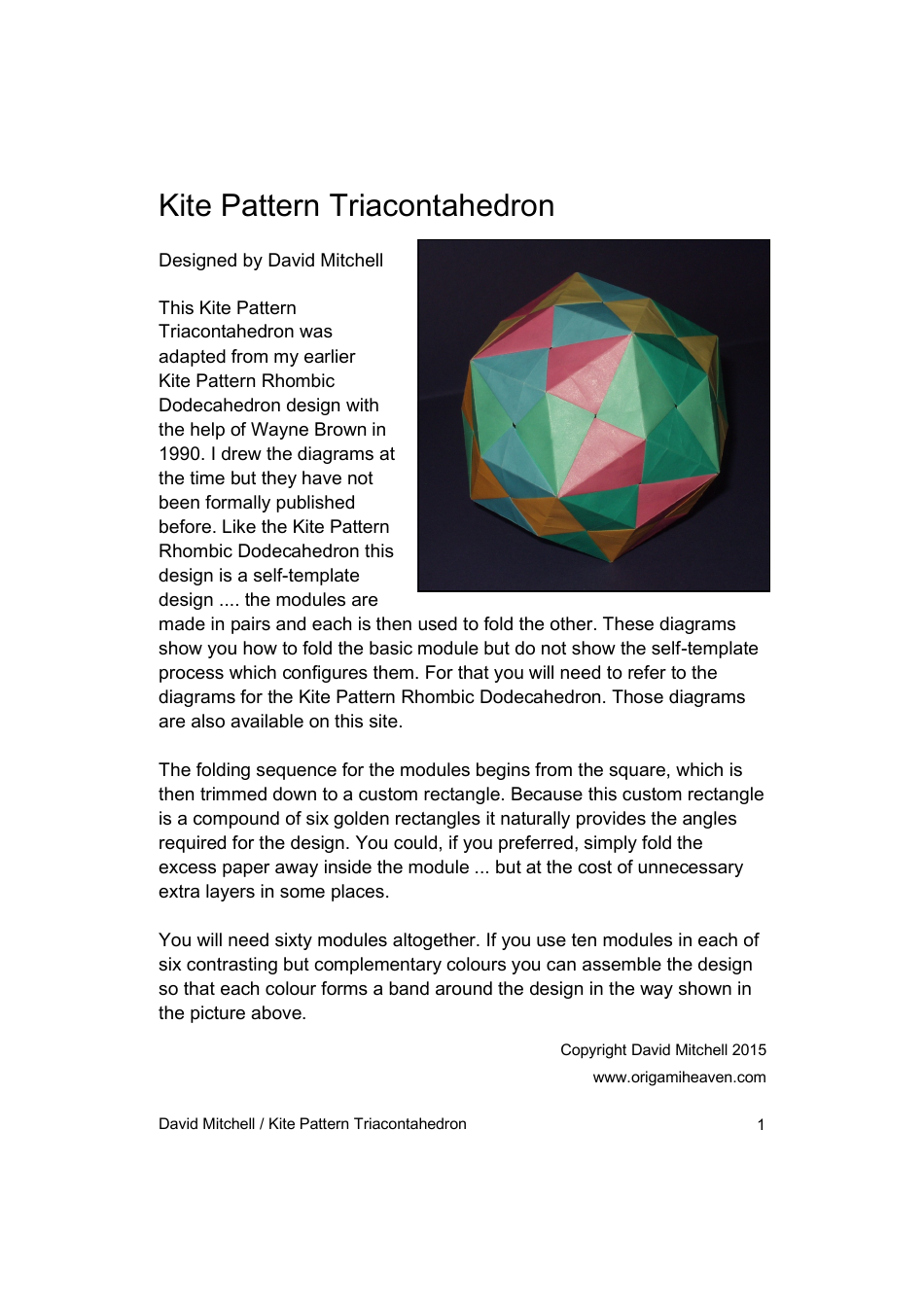 Kite Pattern Triacontahedron Guide Download Printable PDF | Templateroller