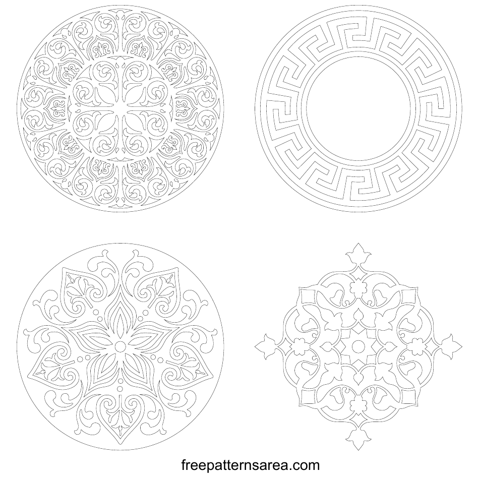 Circle Ornament Outline Templates Download Printable PDF | Templateroller