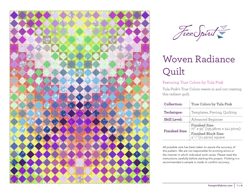 Woven Radiance Quilt Pattern Template Download Printable PDF ...