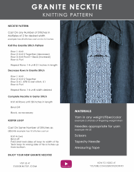 Granite Necktie Knitting Pattern Download Printable PDF | Templateroller