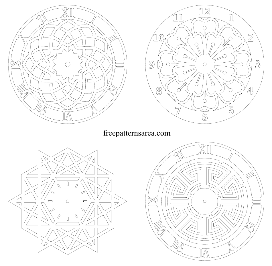 Wall Clock Pattern Templates Download Printable PDF | Templateroller