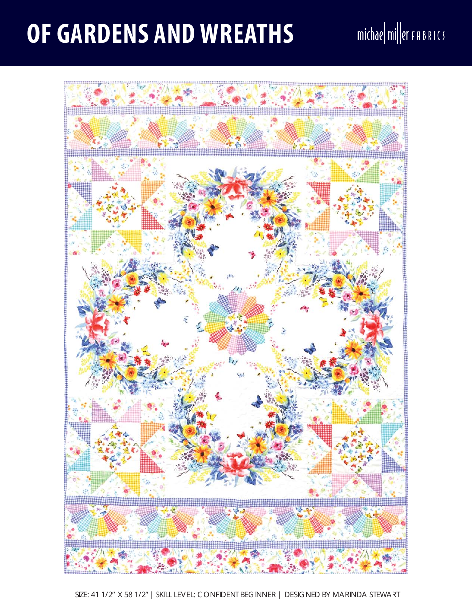 Of Gardens and Wreaths Quilt Patten Templates Download Printable PDF ...