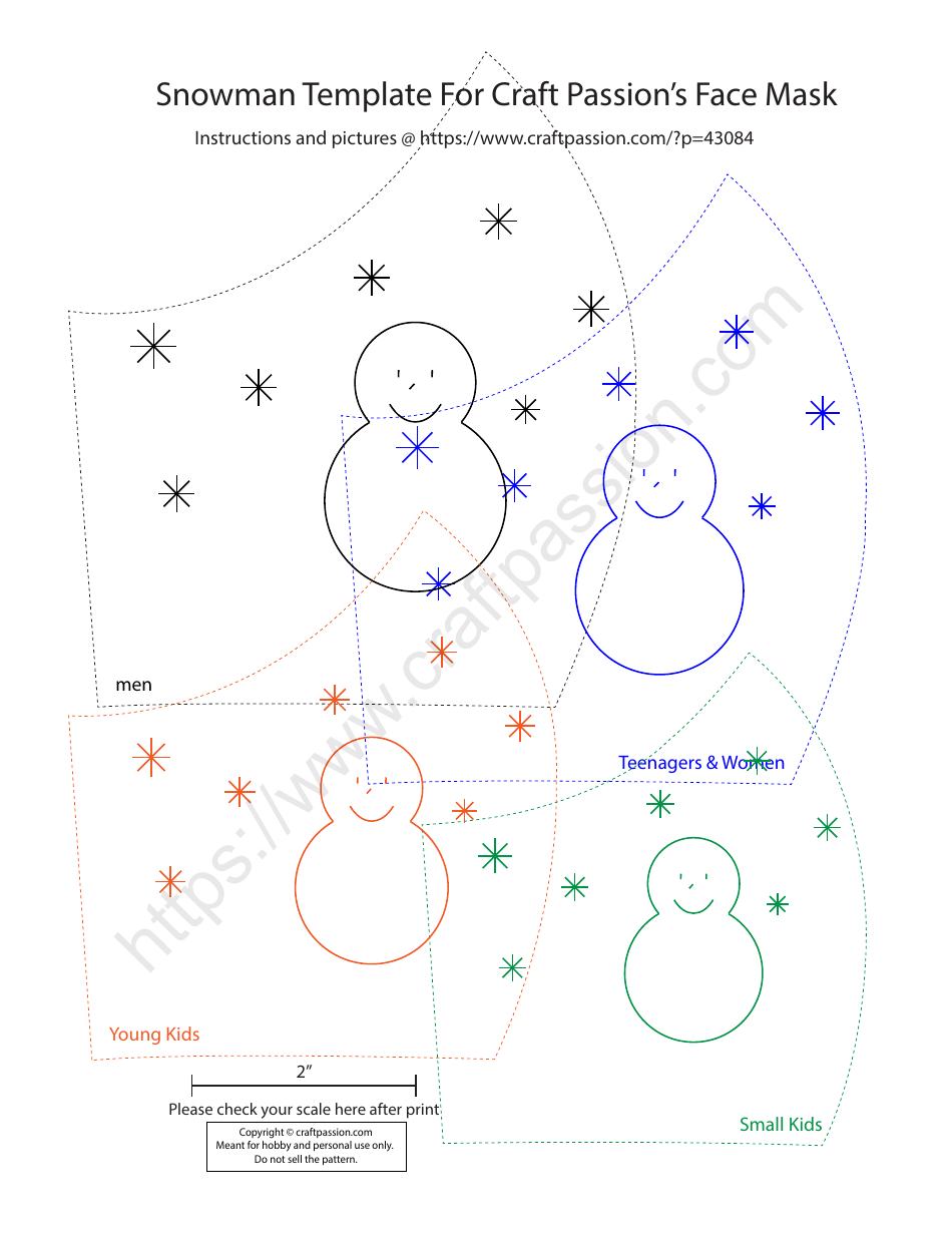 Snowman Face Mask Template - Craft Passion Download Printable PDF ...