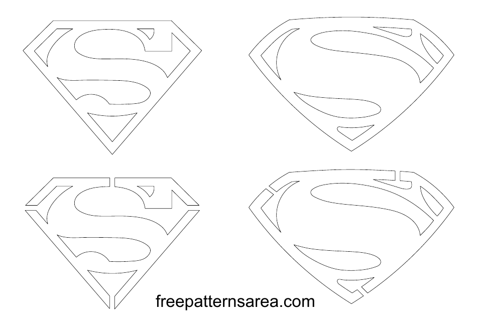 Superman Logo Outline Stencil Templates Download Printable PDF ...