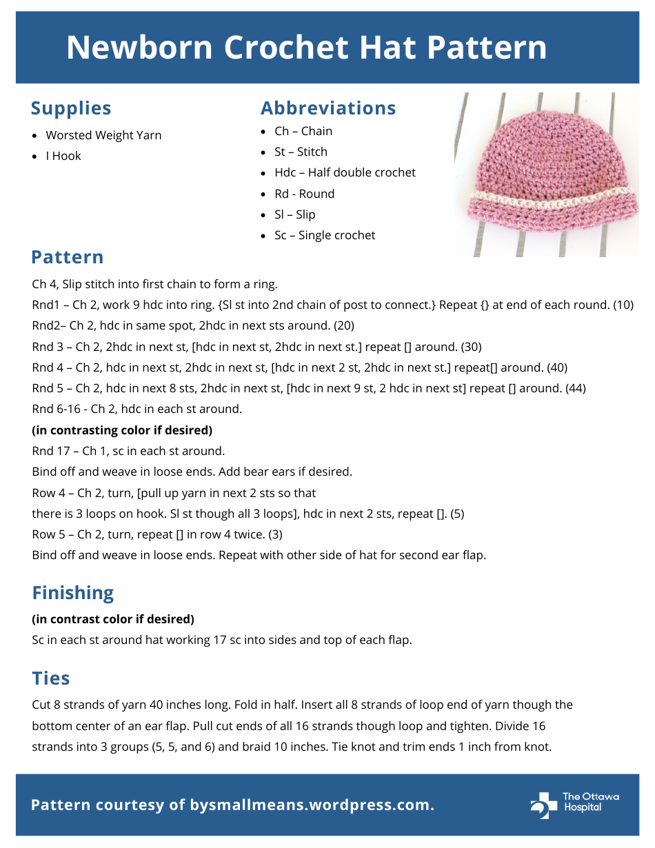 Newborn Hat Crochet Pattern Download Printable PDF | Templateroller