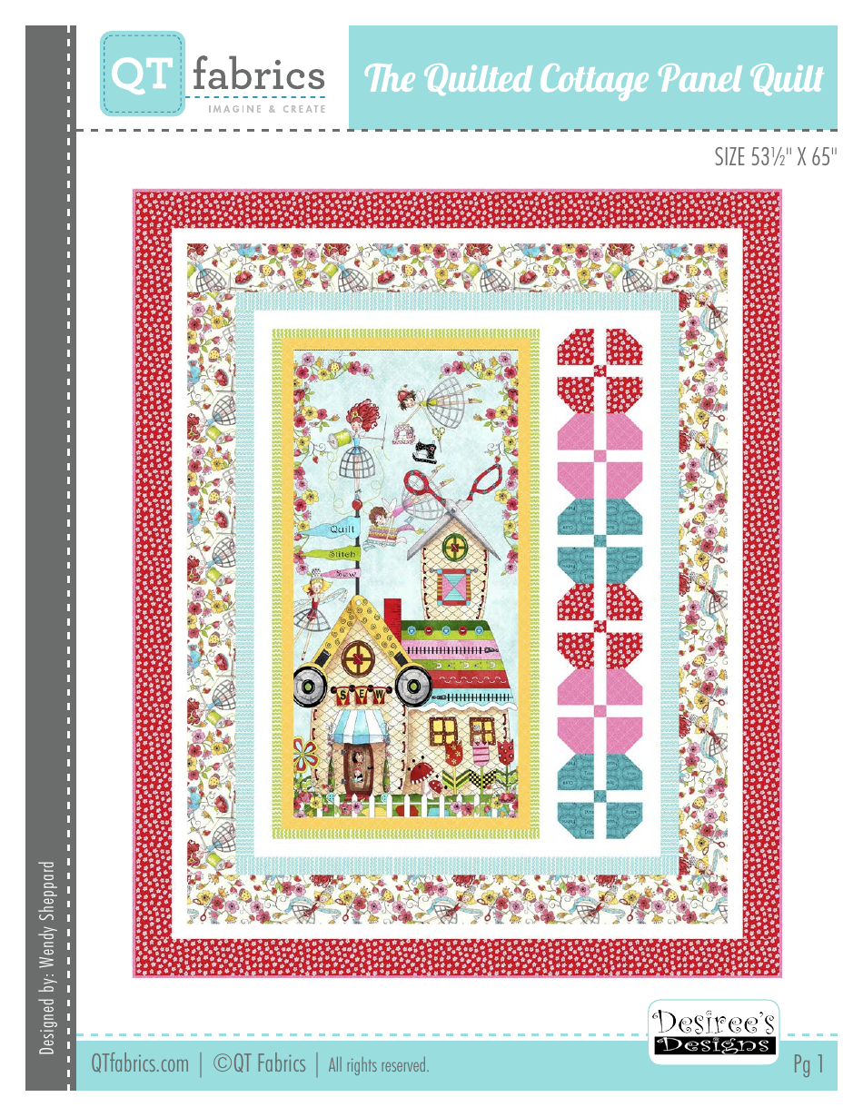 Quilted Cottage Panel Quilt Pattern Download Printable PDF | Templateroller