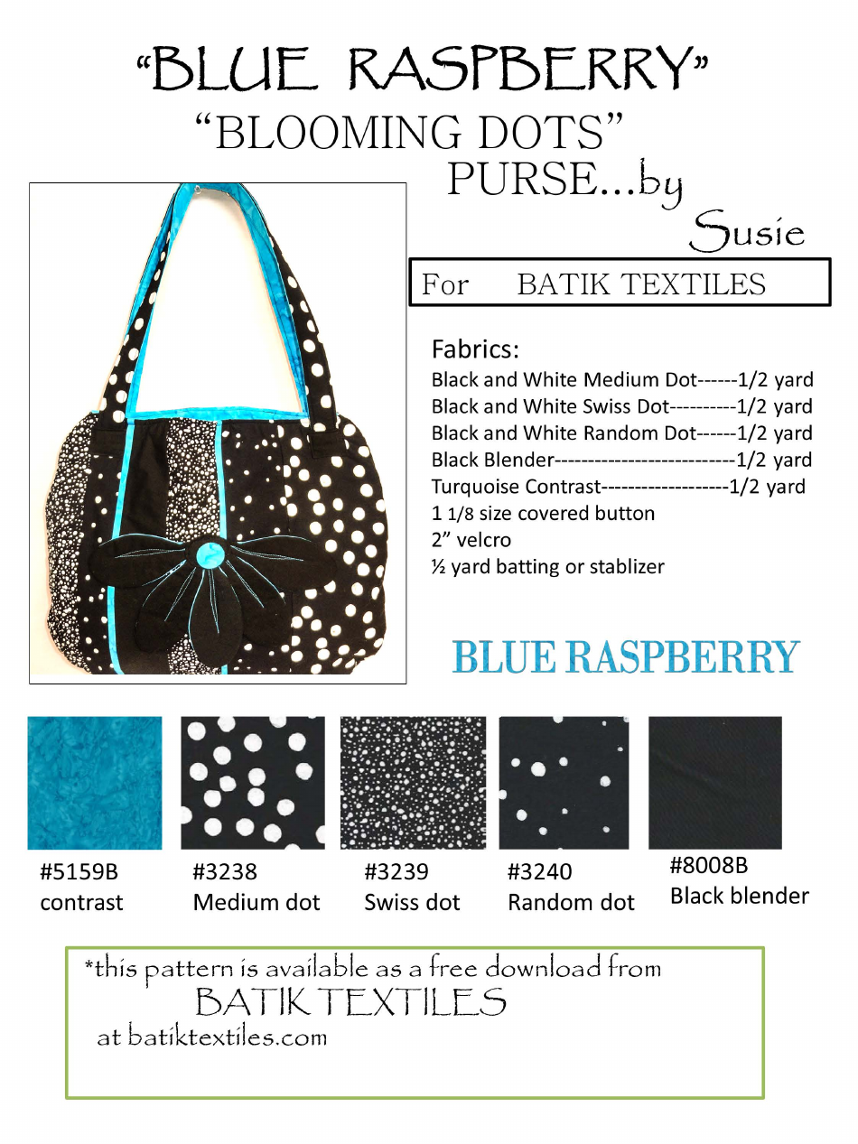 Blooming Dots Purse Sewing Pattern Templates Download Printable PDF ...