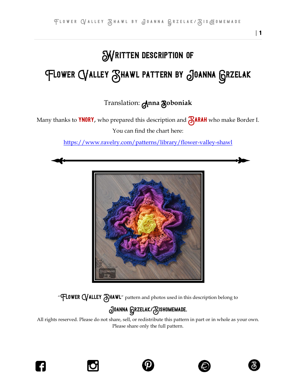 Flower Valley Shawl Pattern Download Printable PDF | Templateroller