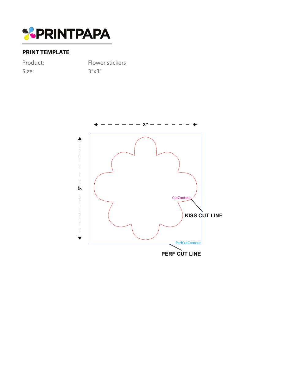 3"x3" Flower Sticker Template Download Printable PDF | Templateroller