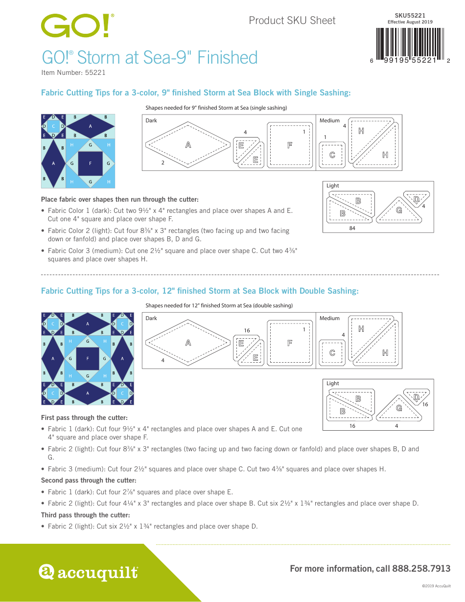 Storm at Sea 9" Quilt Pattern Download Printable PDF | Templateroller