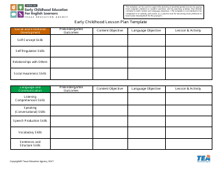 Texas Early Childhood Lesson Plan Template - Fill Out, Sign Online and ...