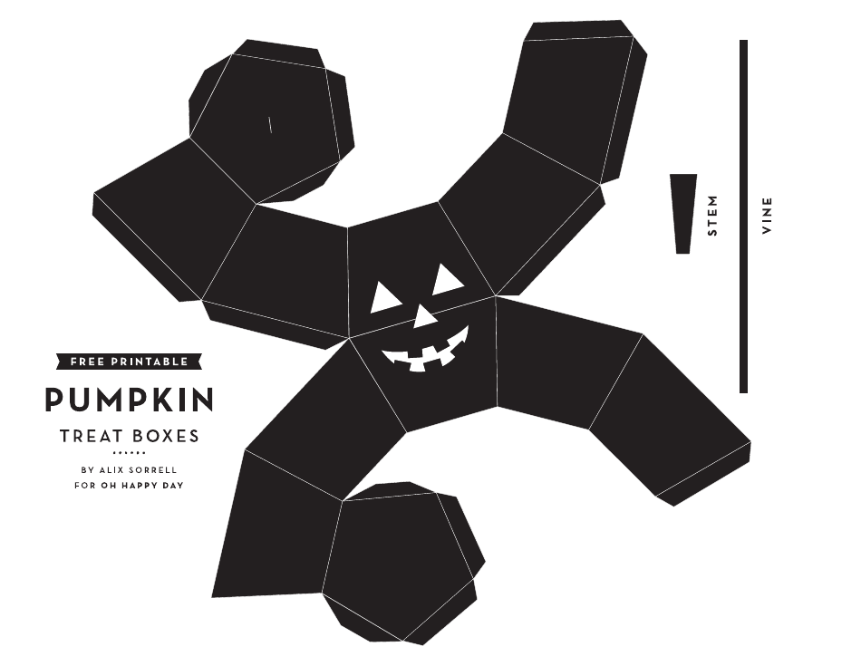 Spooky Pumpkin Treat Box Template Download Printable PDF | Templateroller