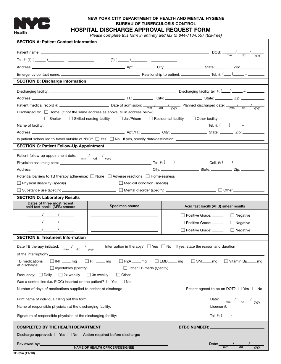 Form TB354 - Fill Out, Sign Online and Download Printable PDF, New York ...