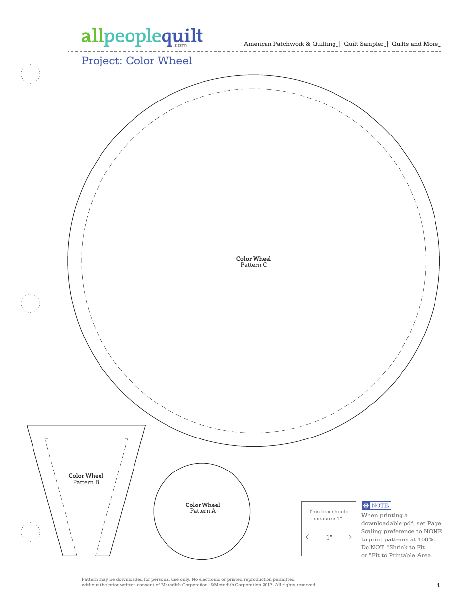 Color Wheel Quilt Pattern Templates Download Printable PDF | Templateroller