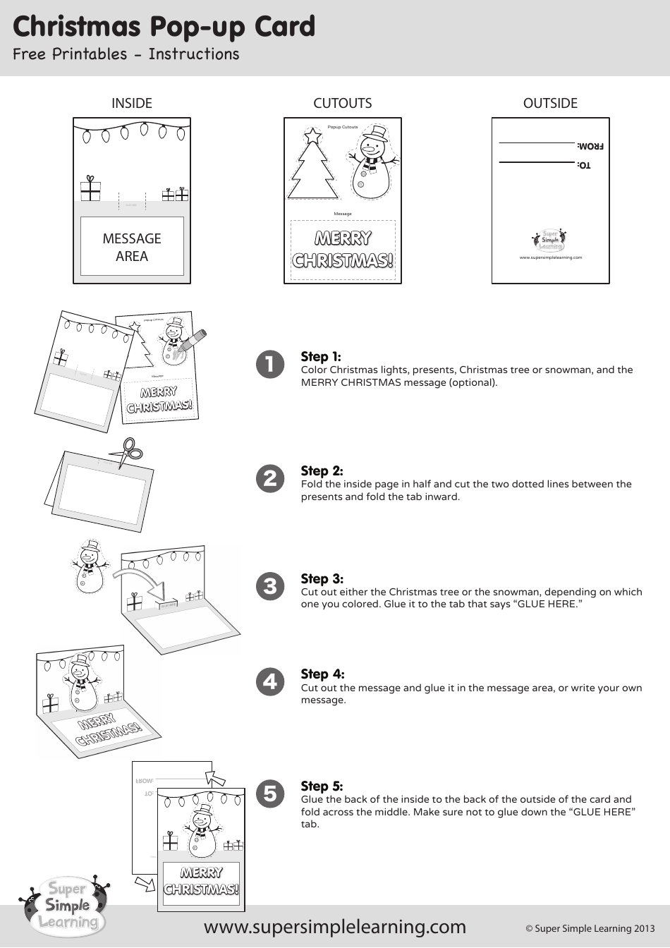 Christmas Pop-Up Card Templates Download Printable PDF | Templateroller