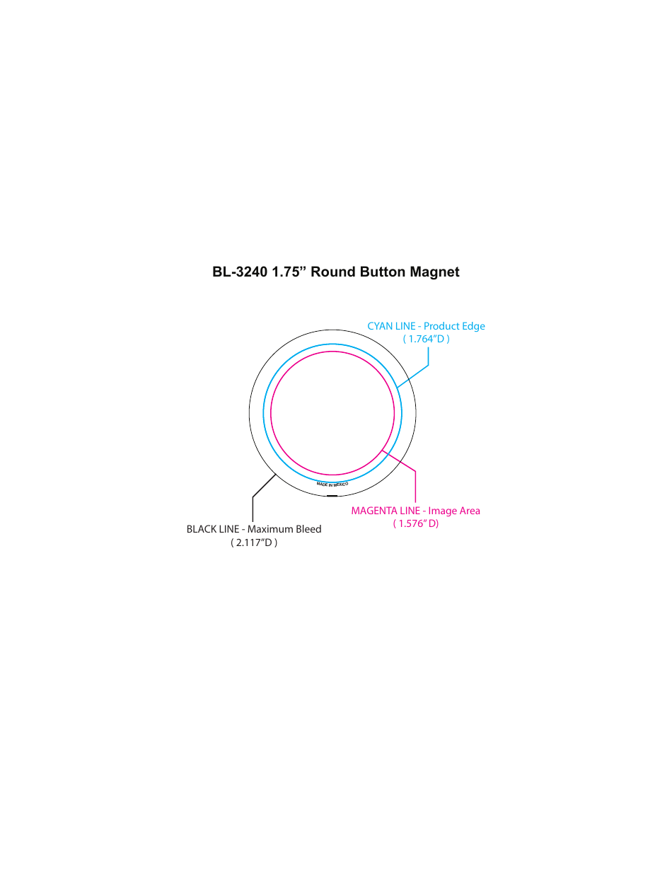 1.75" Round Button Magnet Template Download Printable PDF | Templateroller
