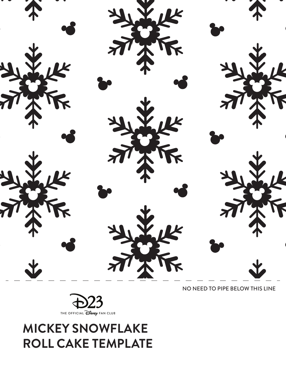 Mickey Snowflake Roll Cake Template Download Printable PDF | Templateroller