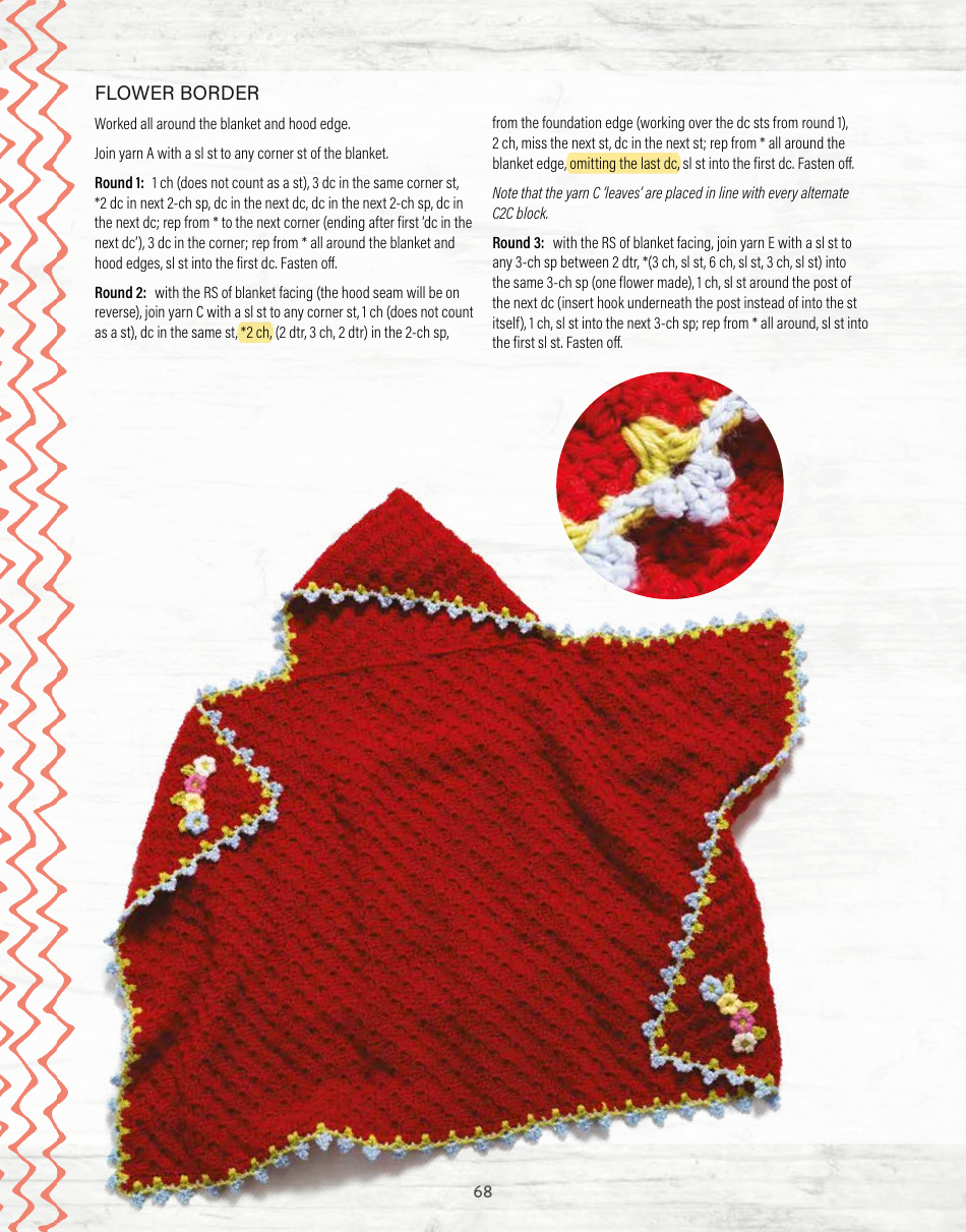 Flower Border Blanket Corner Crochet Pattern Download Printable PDF ...