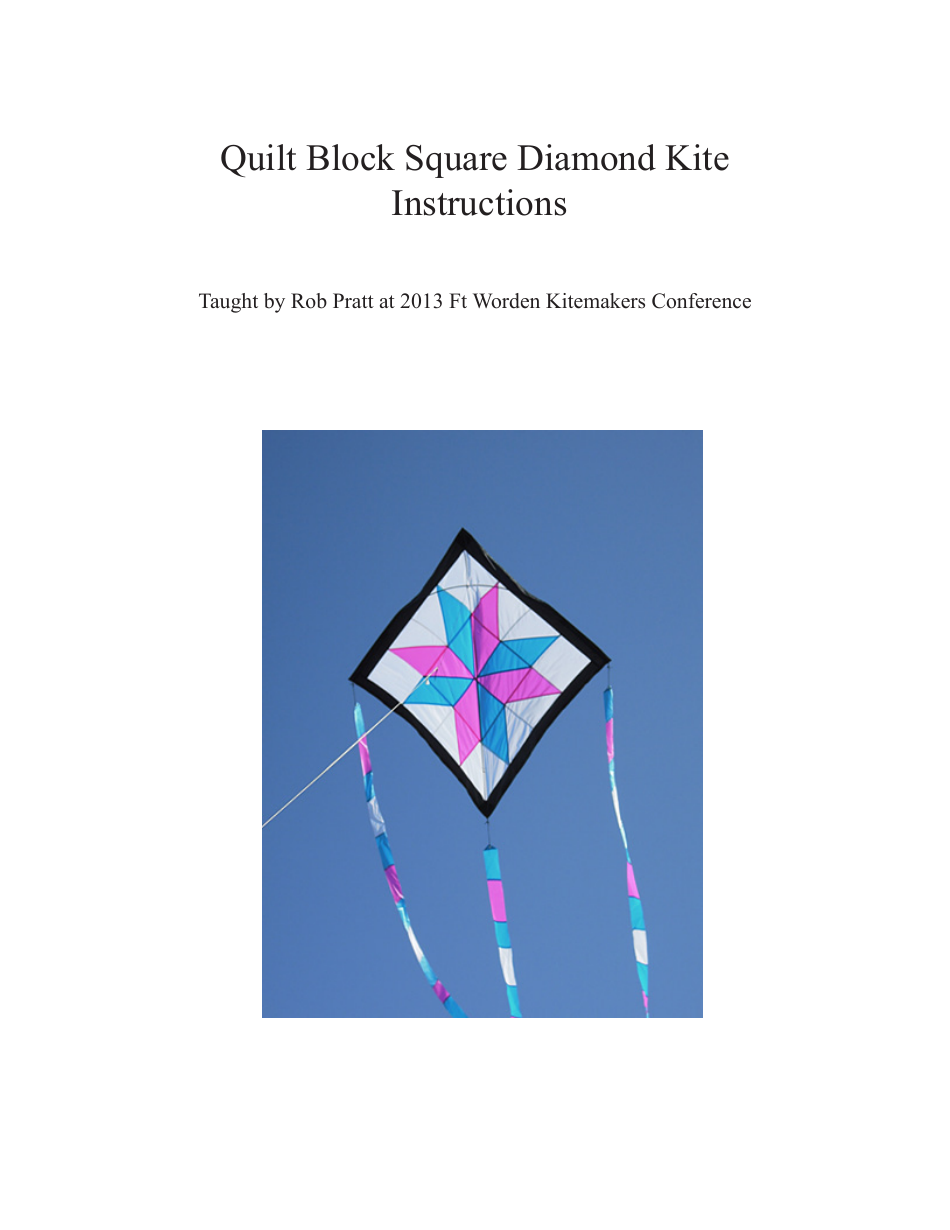 Quilt Block Square Diamond Kite Guide Download Printable PDF ...